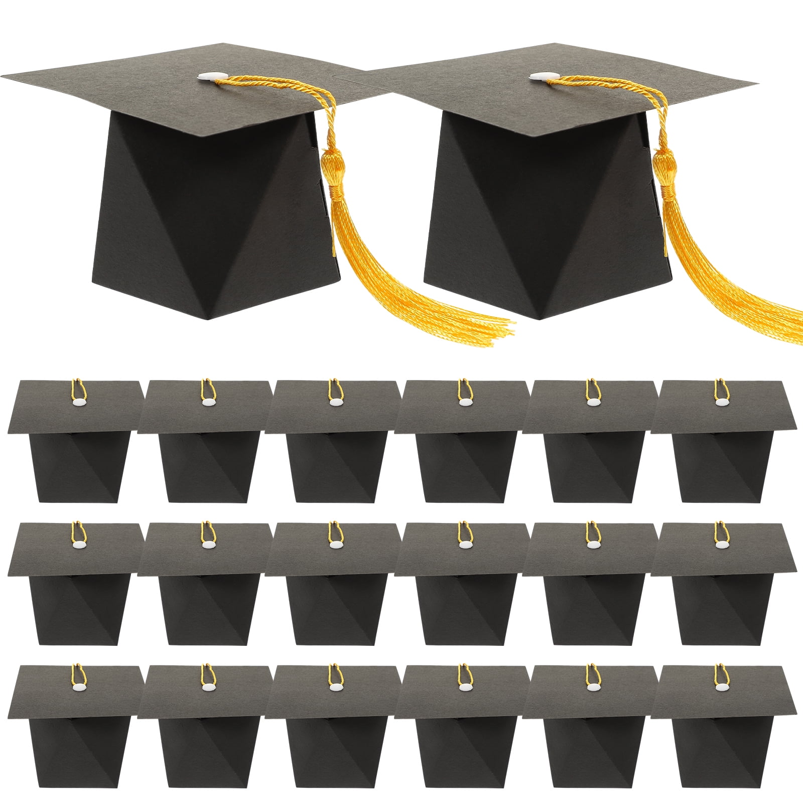 50 Pcs Bachelor Hat Packing Box Decor Paper Candy Case Graduation Cap ...