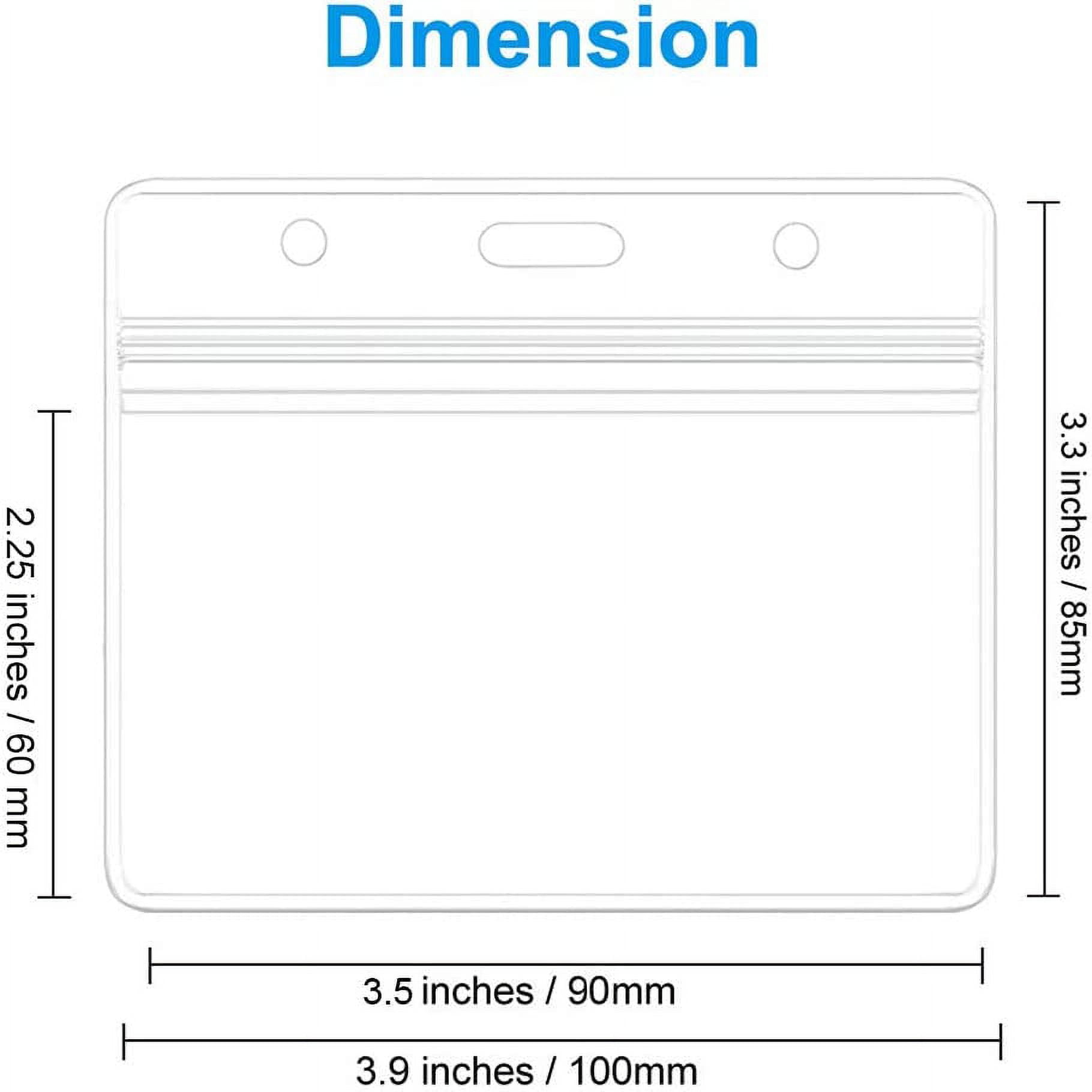 50 Pcs Badge Holders and Metal Clips Clear Plastic Horizontal Name Tag ...