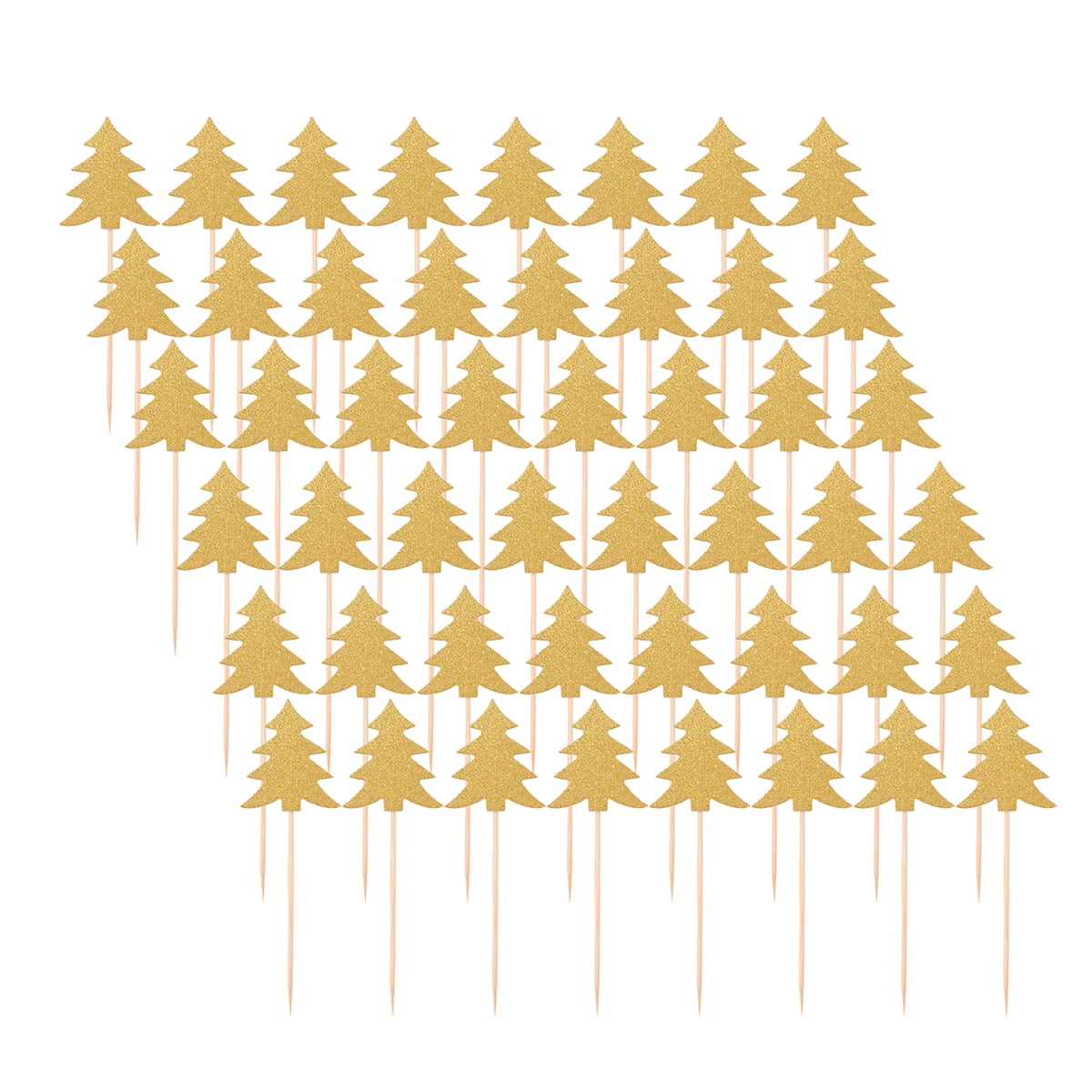 50 Pcs Bamboo Wooden Tree Design Cake Picks Impressive Decoration Eye ...