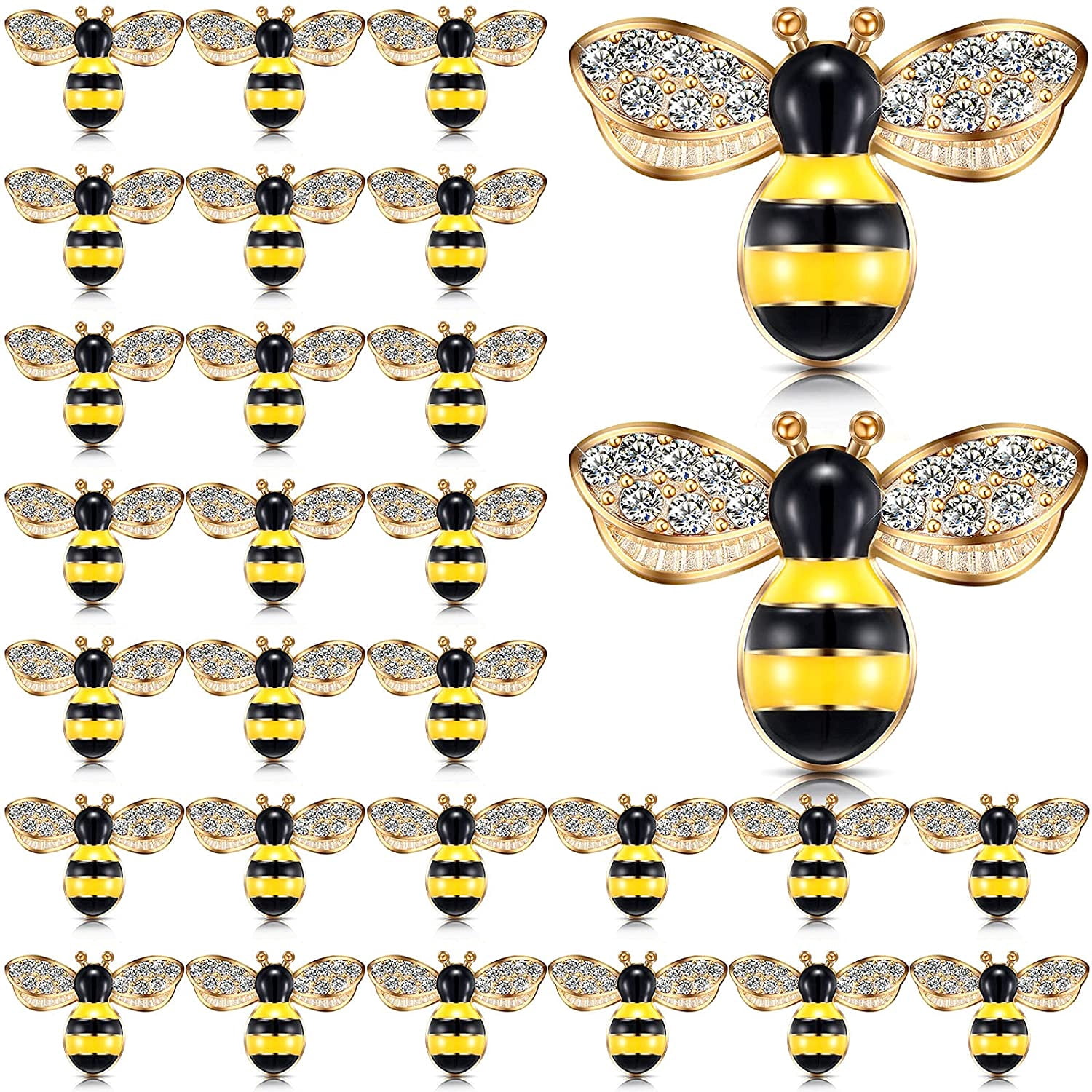 50 Pcs Bee Charms for Crafts, Bee Pendants, Enamel Alloy Honeybee ...