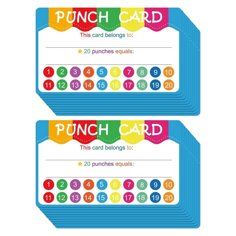 50 Pcs Behavior Chart for Classroom Reward Punch Cards Rewards ...