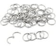 50 Pcs Binder Rings 0.5 Inch, Nickel Plated Steel Paper Rings Office ...