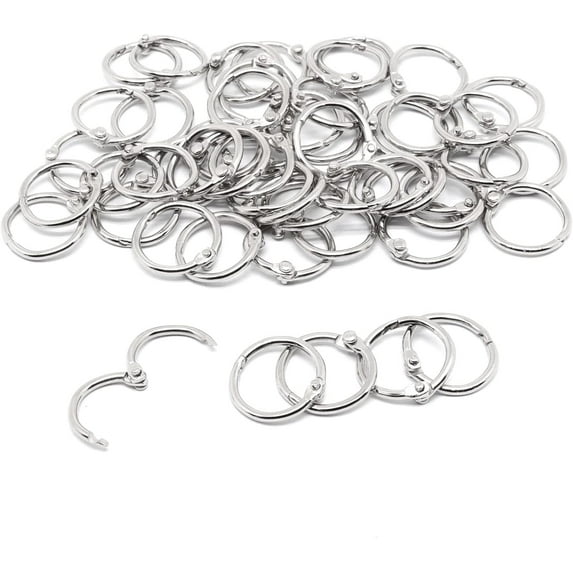 50 Pcs Binder Rings 0.5 Inch, Nickel Plated Steel Paper Rings Office ...