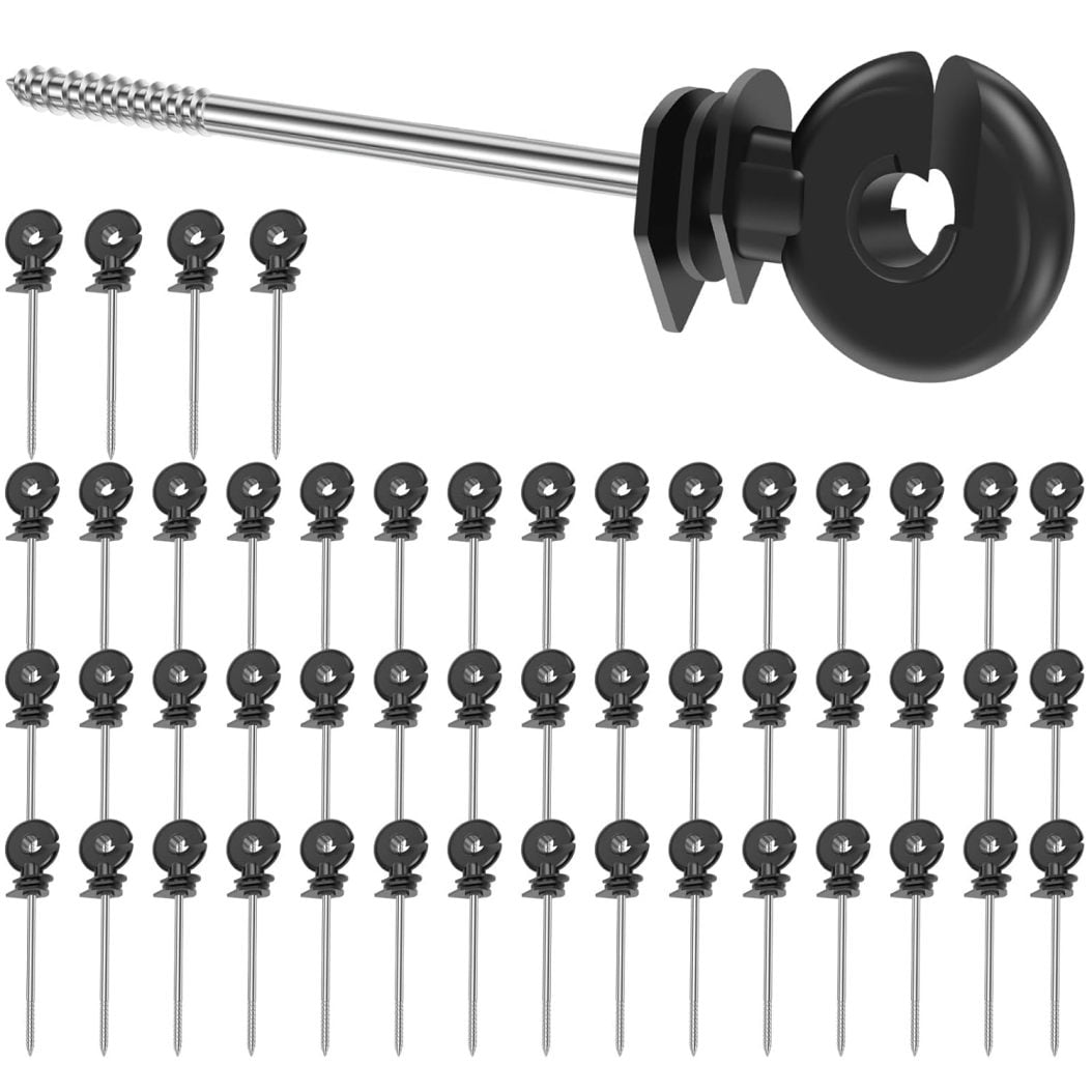 50 Pcs Black Electric Fence Insulator, Stand Off Screw in Insulator ...