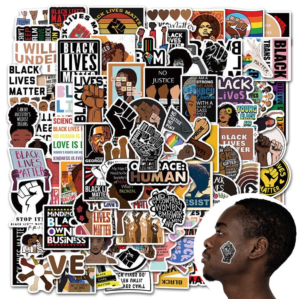 50 Pcs Black Life Matter Slogan Support Vinyl Sticker Waterproof ...