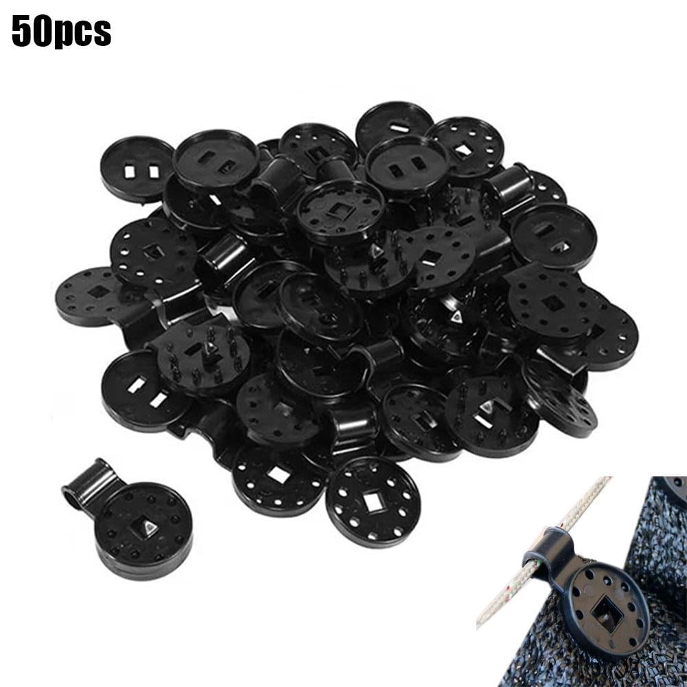 50 Pcs Black Shade Cloth Plastic Clips Round Sunshade Net Fixing Clip ...