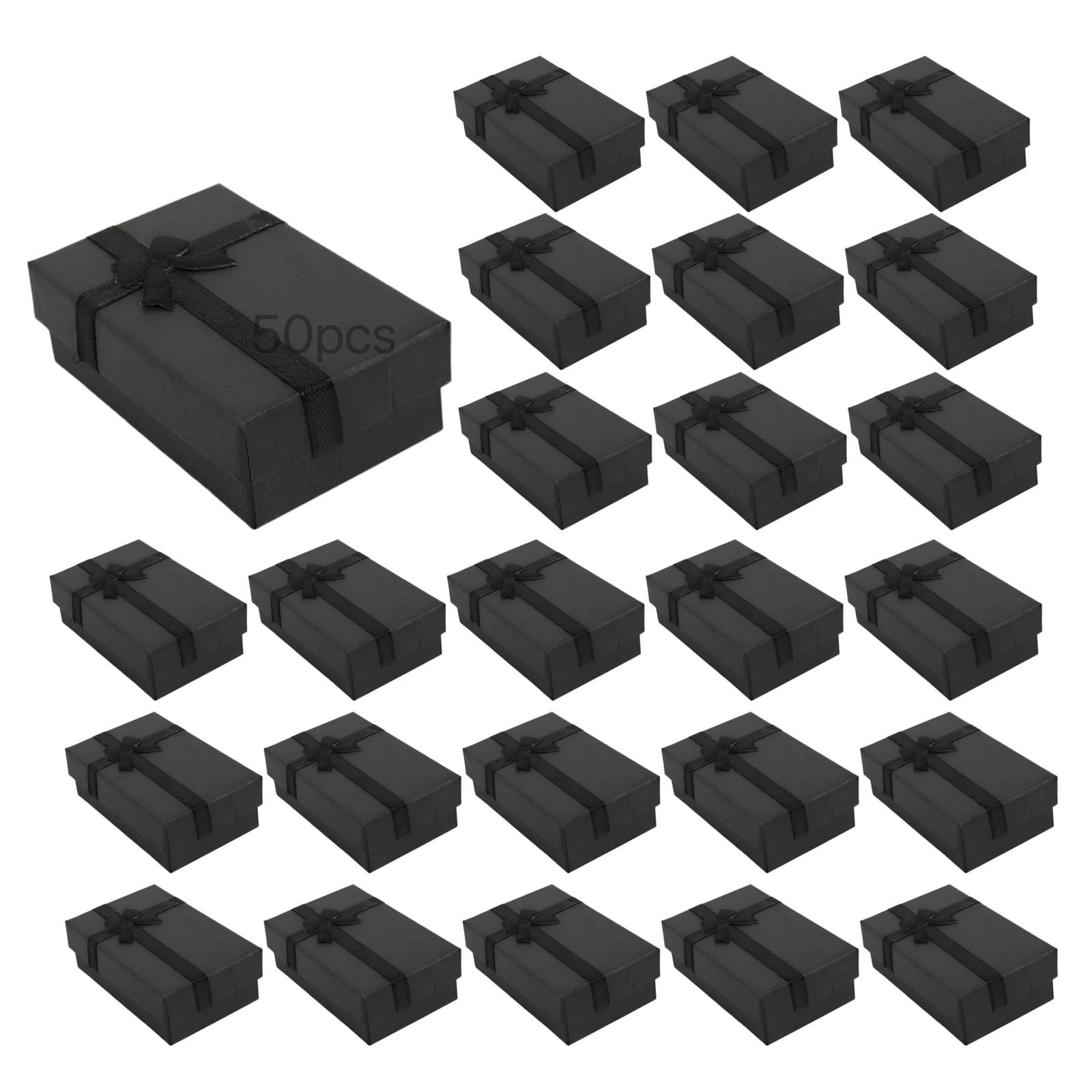 50 Pcs Black Small Jewelry Gift Boxes, Paper Jewelry Packaging Boxes ...