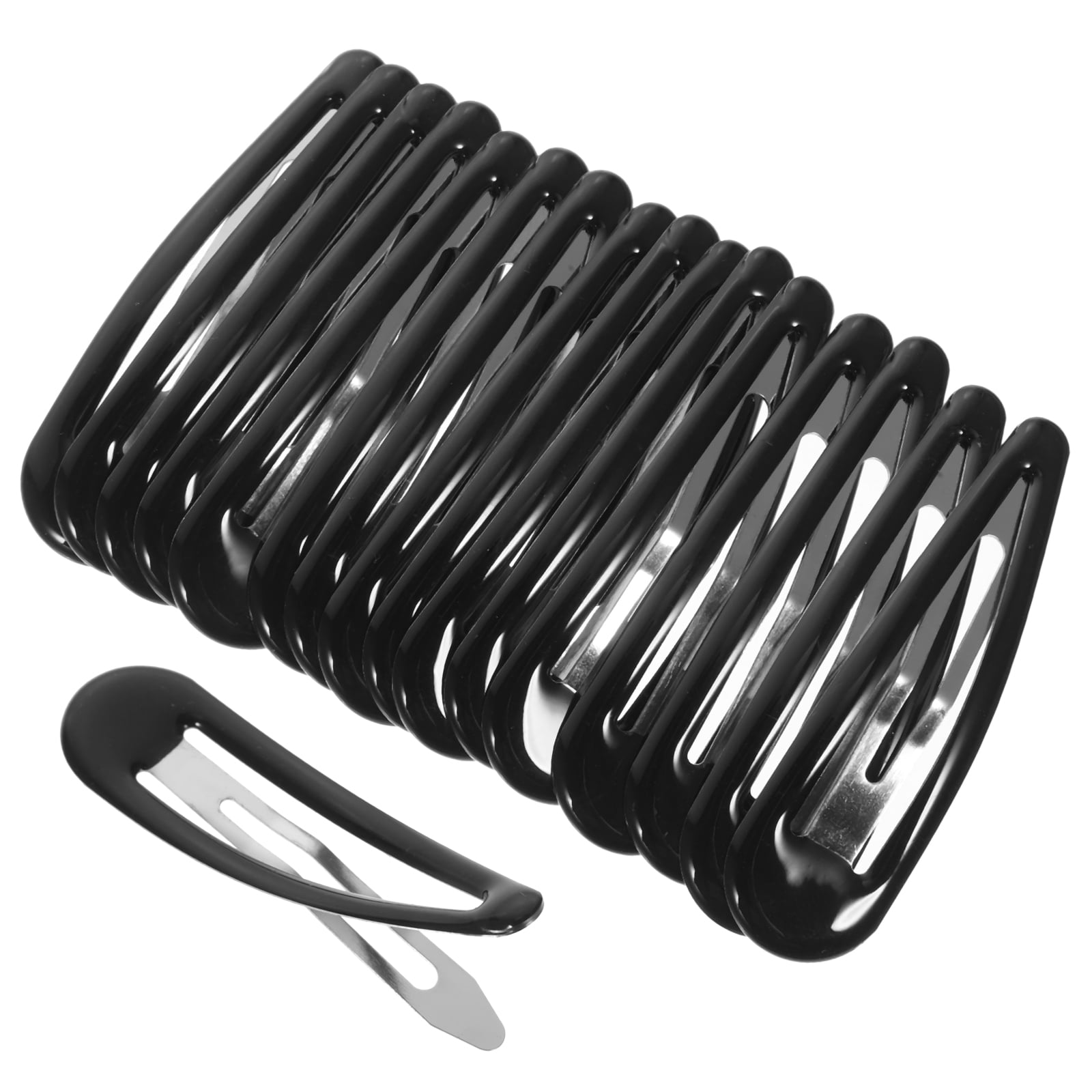 50 Pcs Black Water Drop Clip Large Snap Hair Clips Tiara Barrettes ...