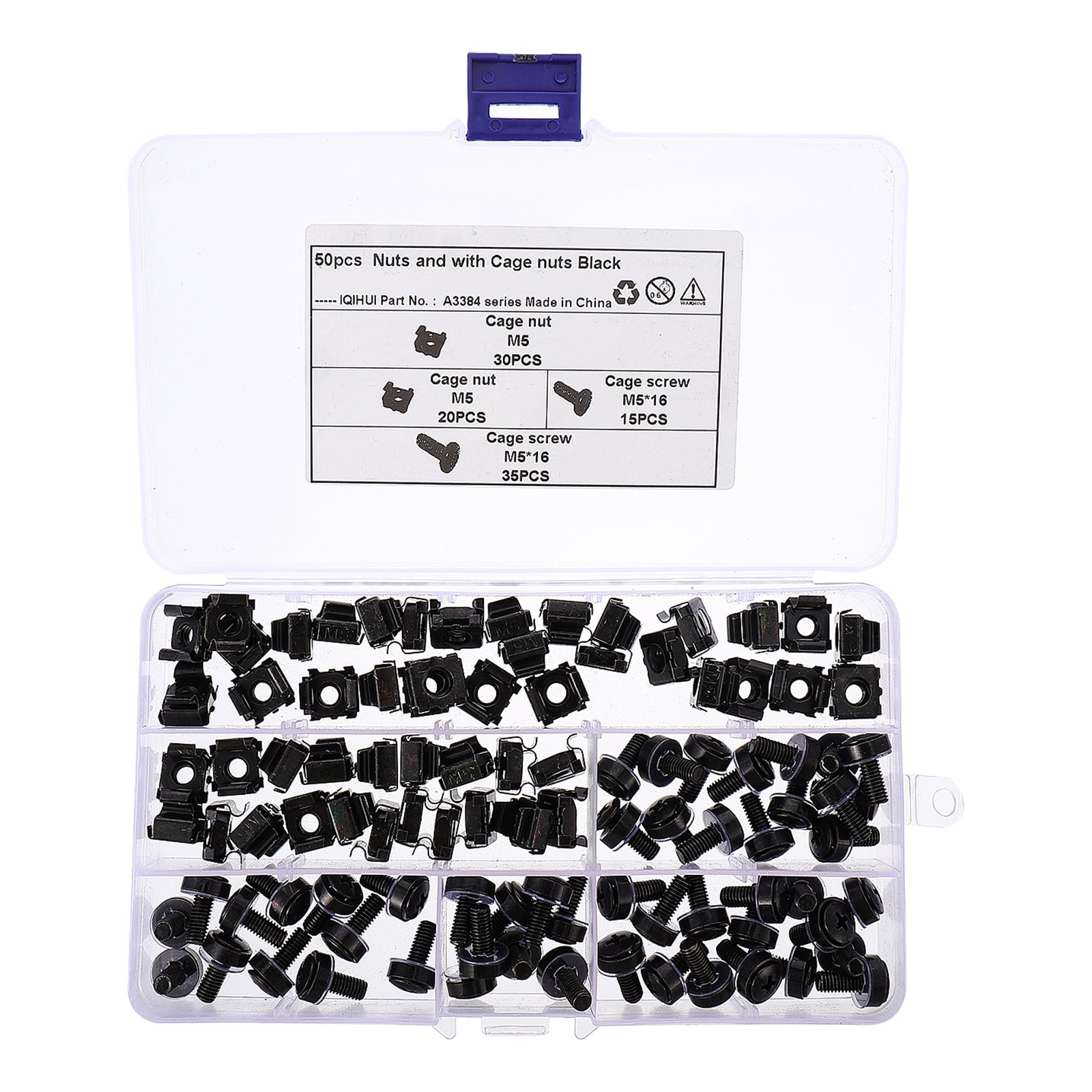 50 Pcs Black Zinc Cage Nuts Float Nut Amateur Cage Nuts and Screws Lock ...