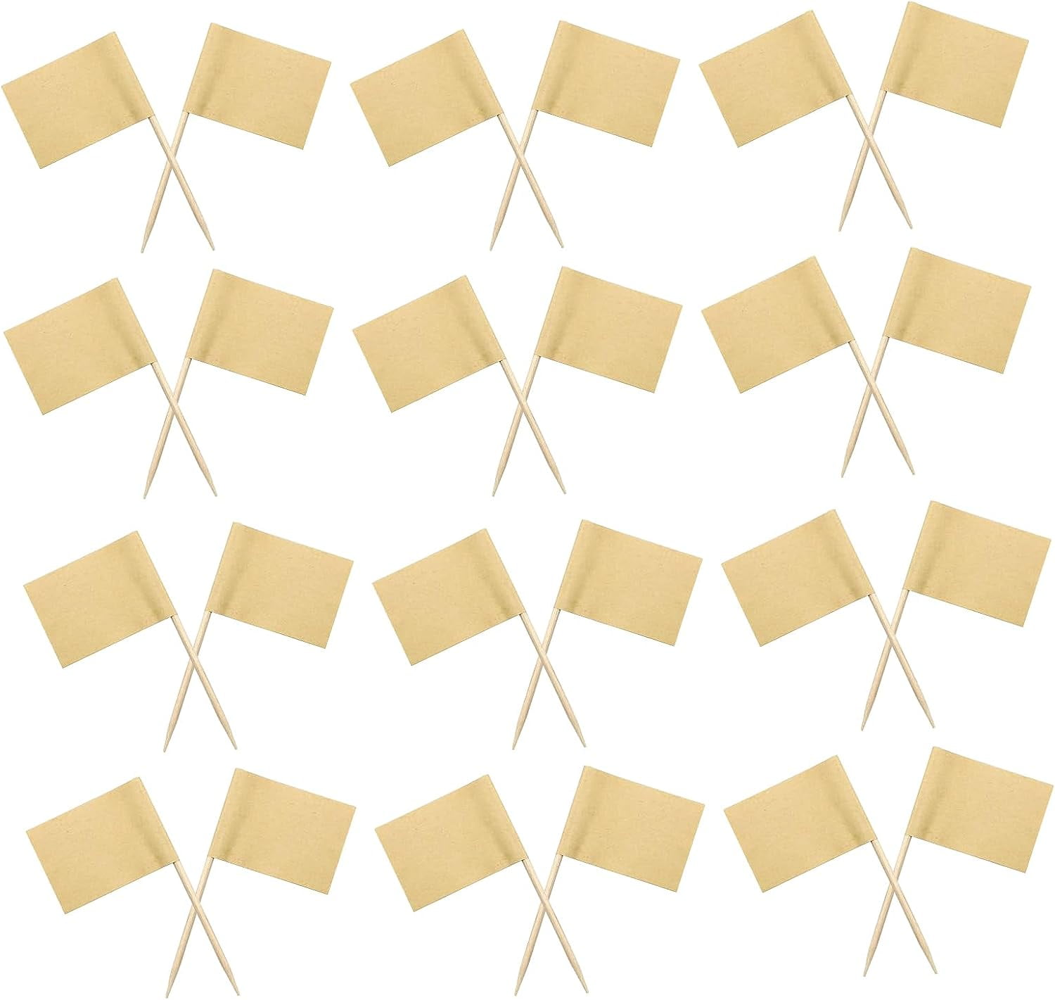 50 Pcs Blank Toothpick Flags, Cocktail Sticks Mini Food Labels Flags ...