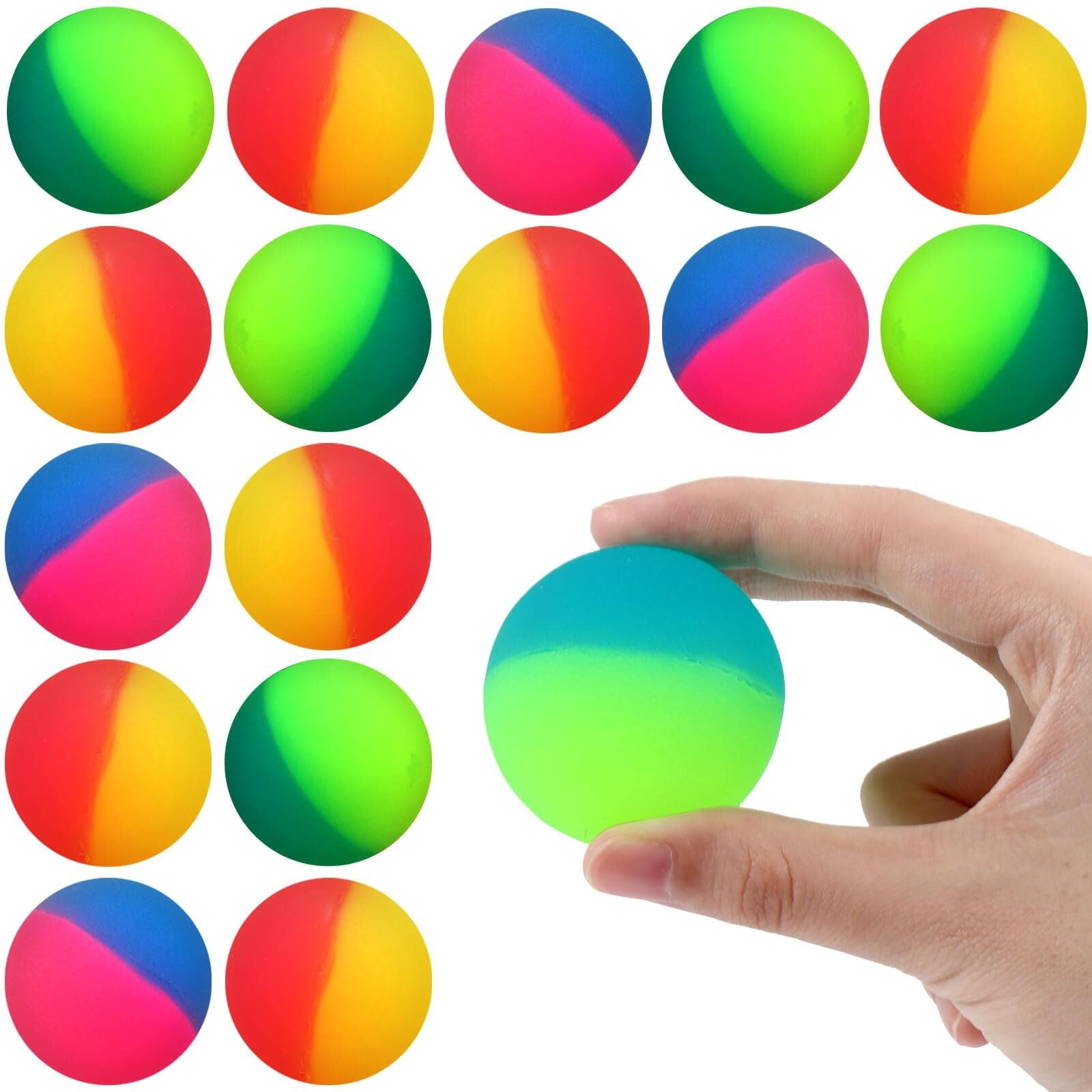 50 Pcs Bouncy Balls for Kids, 45 mm/1.77 inch Colorful Large Rubber ...