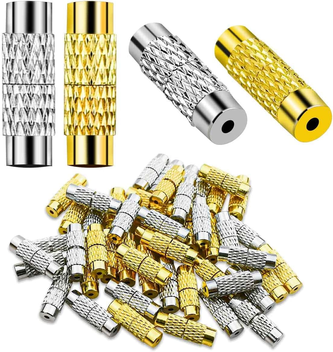 50 Pcs Brass Screw Twist Clasps for Jewelry Making Barrel Clasp Cord ...