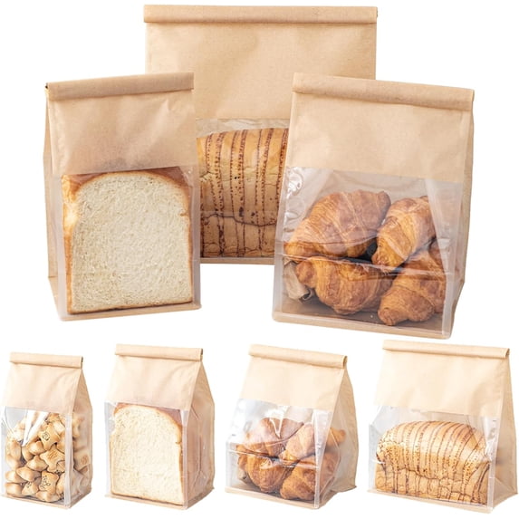 50 Pcs Bread Bags with Tin Tie, Loaf Made Of Brown Cotton Paper ...