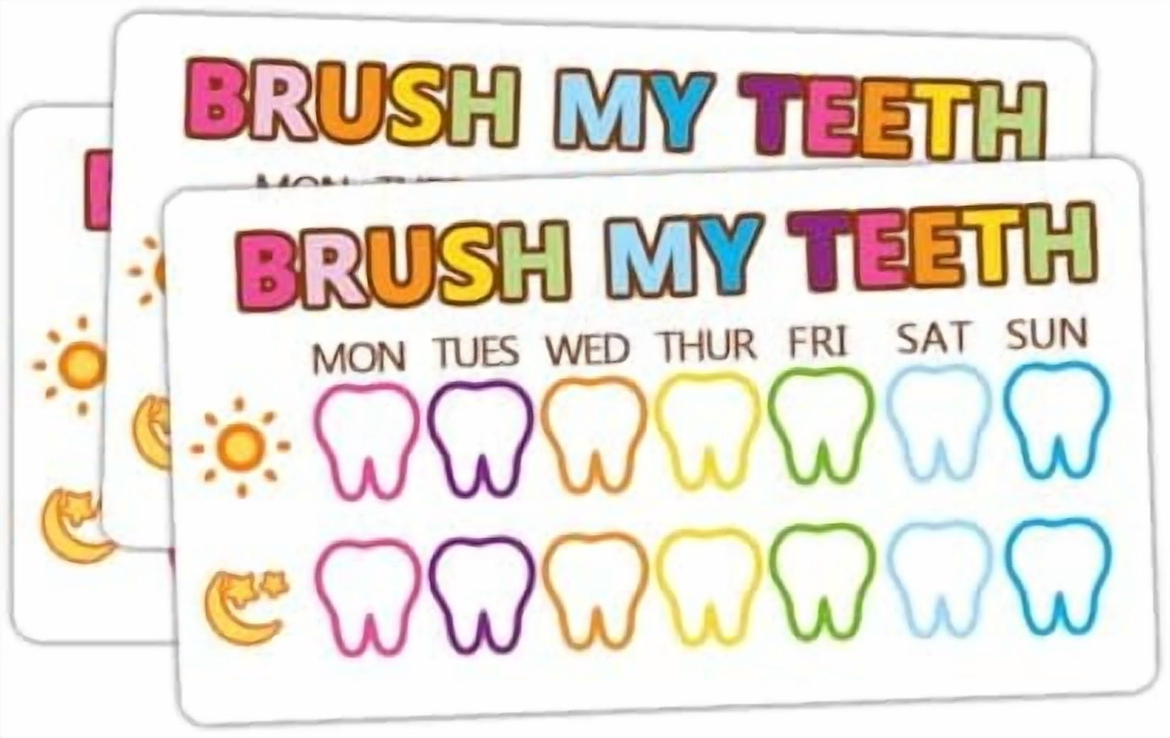 50 Pcs Brush My Teeth Reward Cards,Educational Teeth Brushing Chart ...