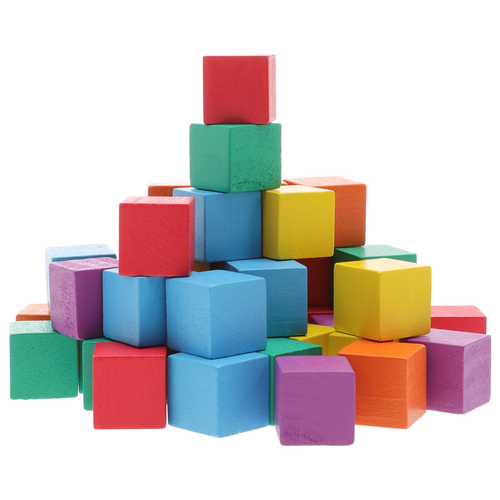 50 Pcs Building Blocks Wooden Craft Cube Craft Cubes Cube Craft Small ...