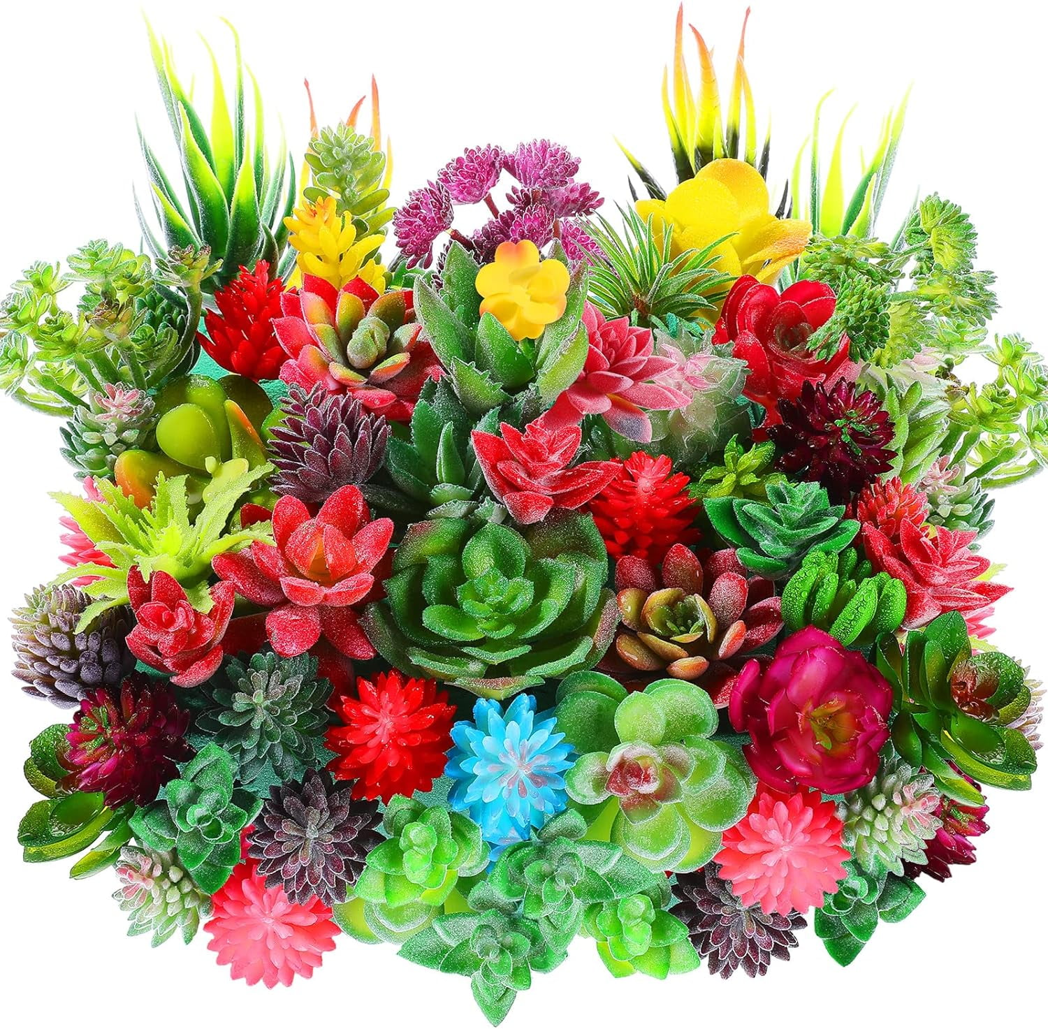 50 Pcs Bulk Mini Artificial Succulents Plants Assorted Unpotted ...