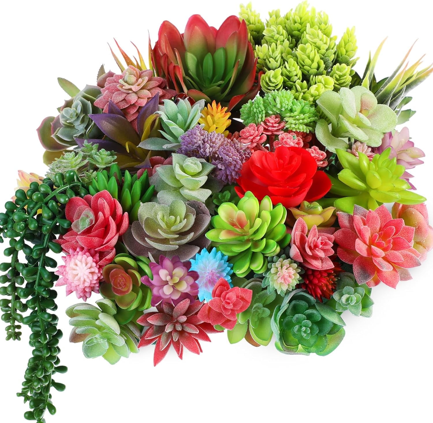 50 Pcs Bulk Mini Artificial Succulents Plants Assorted Unpotted ...