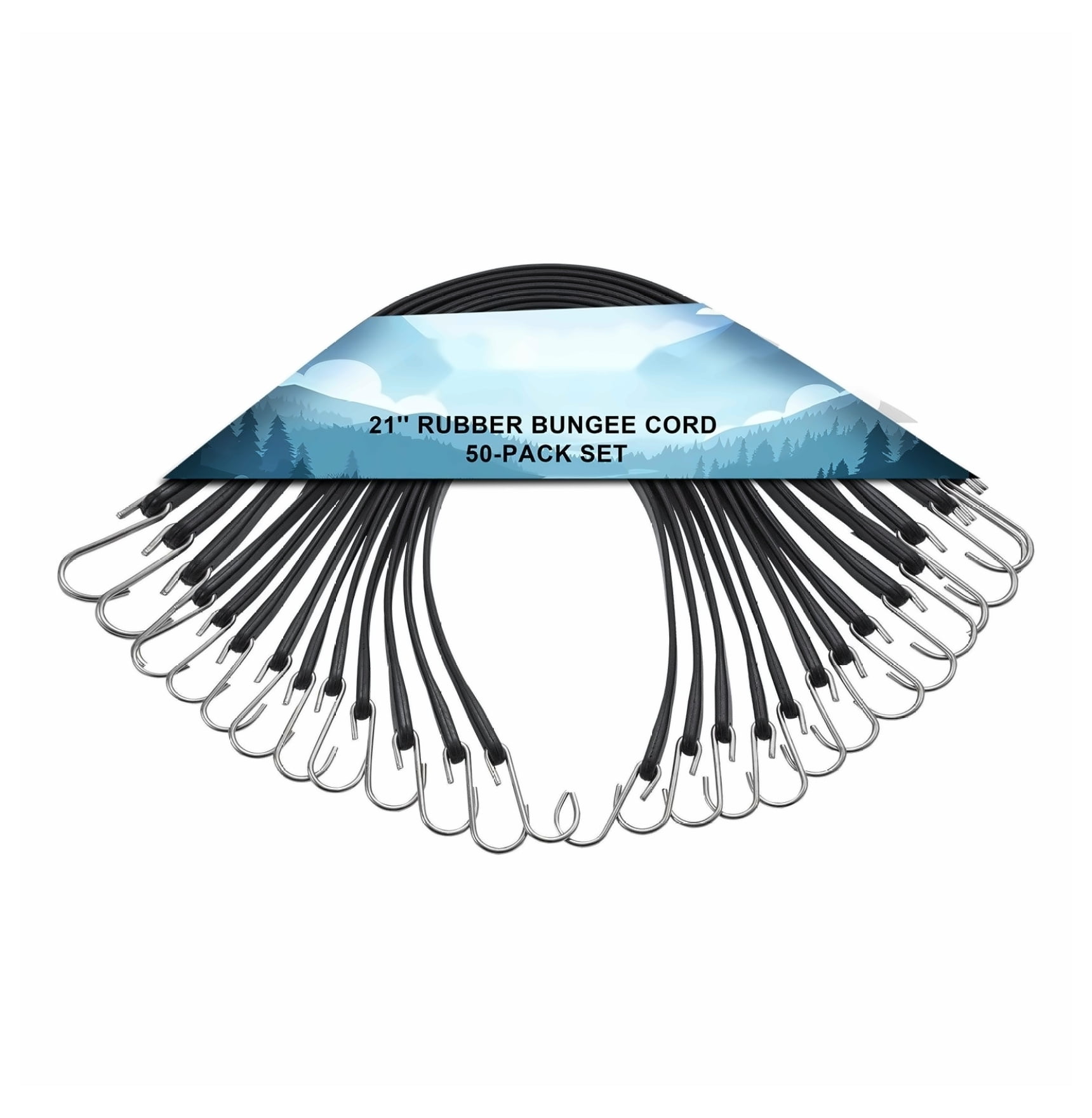 50 Pcs Bungee Cords 19.8mm Heavy Duty - Flat Straps with S-Hooks for ...