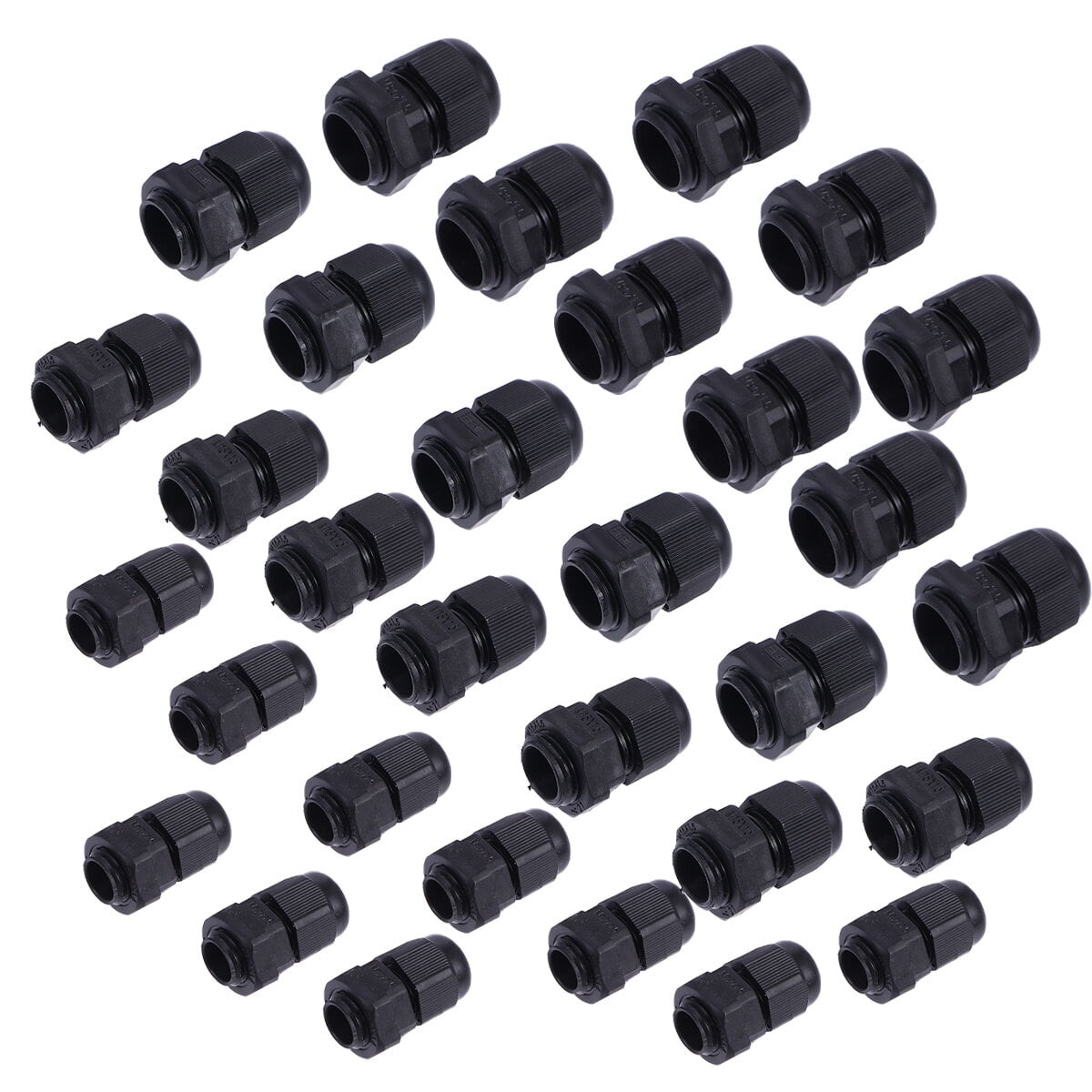 Raindrops Black Nylon Cable Gland Connectors for Cable 50 Pcs ...