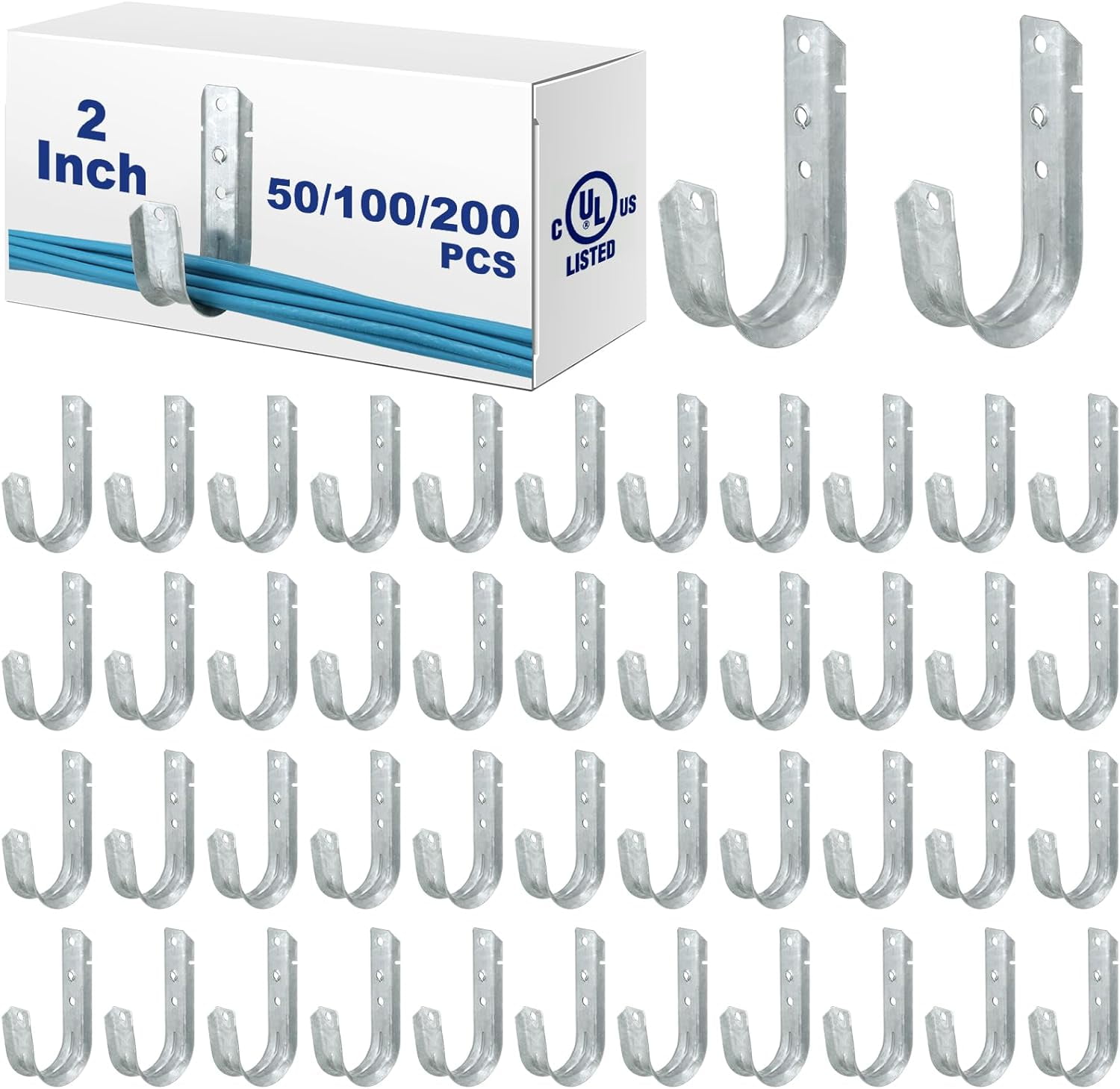 50 Pcs Cable Support J Hook, Cable Hooks for Hanging, Heavy Duty Metal ...