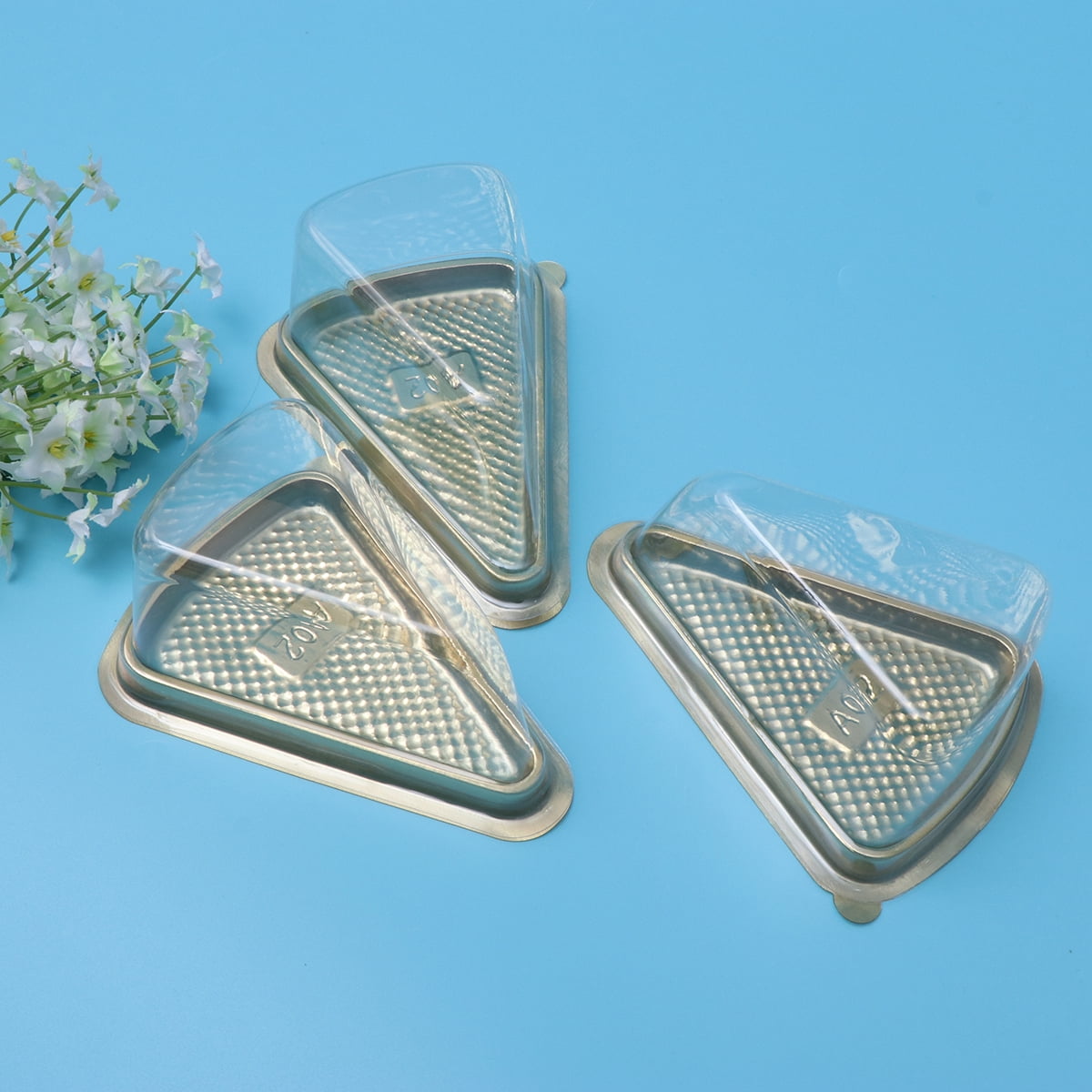 50 Pcs Cake Boxes Disposable Triangle Moon Cake Tray Food Gift ...