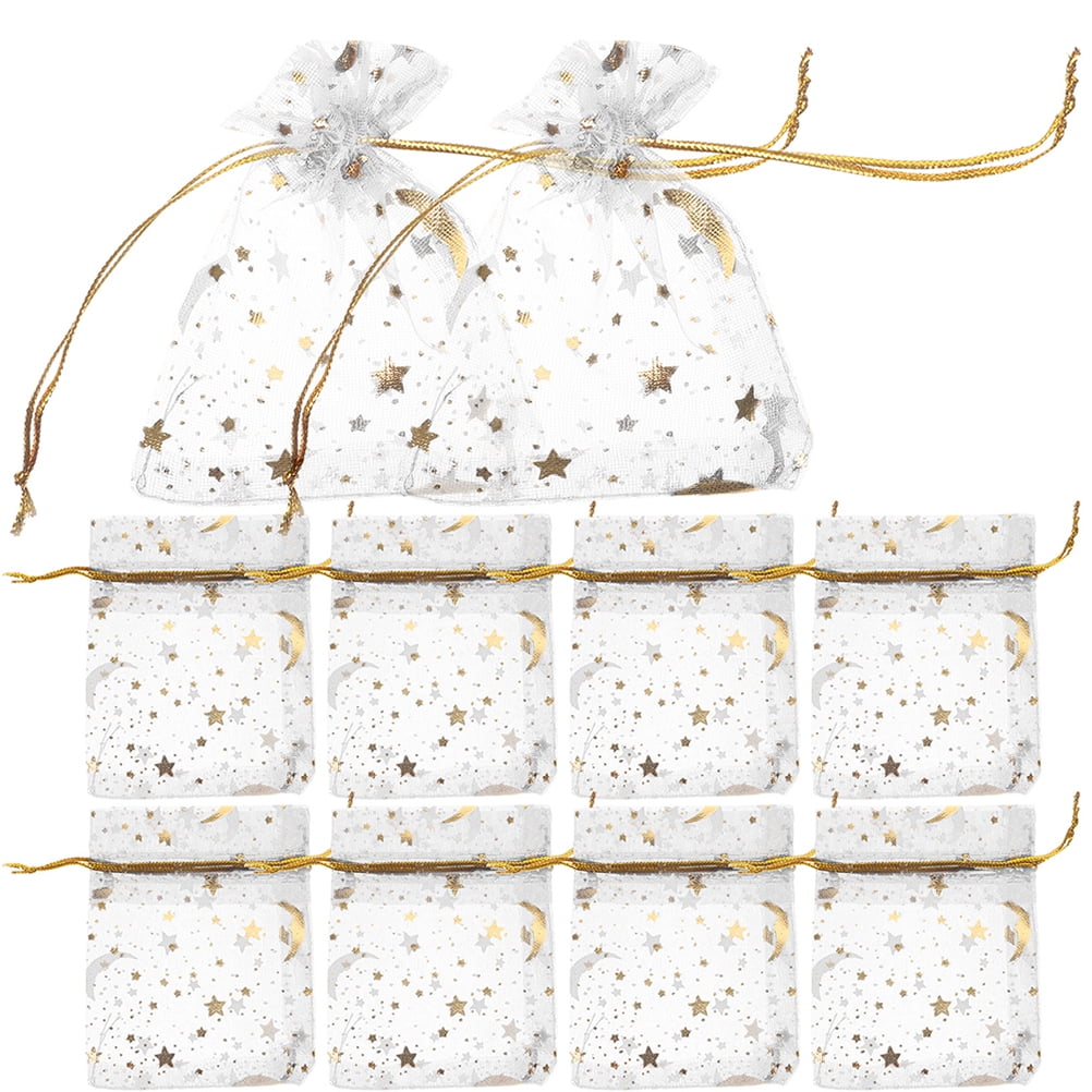 50 Pcs Candy Bags Storage Clothes Bags Favor Bags Drawstring Mesh Gift ...