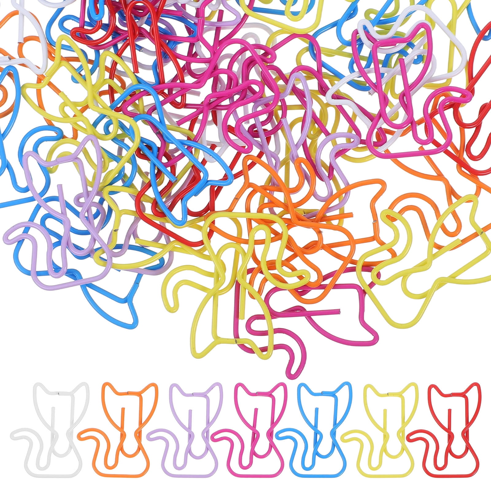 unbranded 50 Pcs Cat Shaped Paper Clips Metal Animal Paper Clips ...