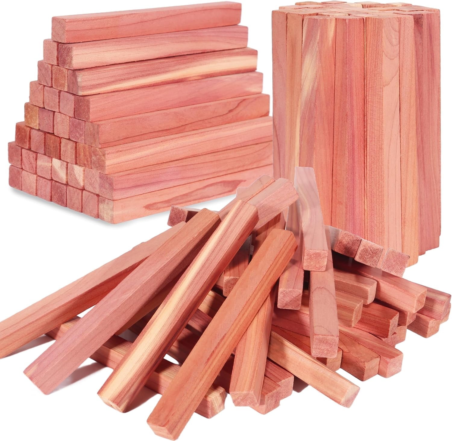 50 Pcs Cedar Sticks, 100% Aromatic Red Cedar Blocks for Closet Storage ...
