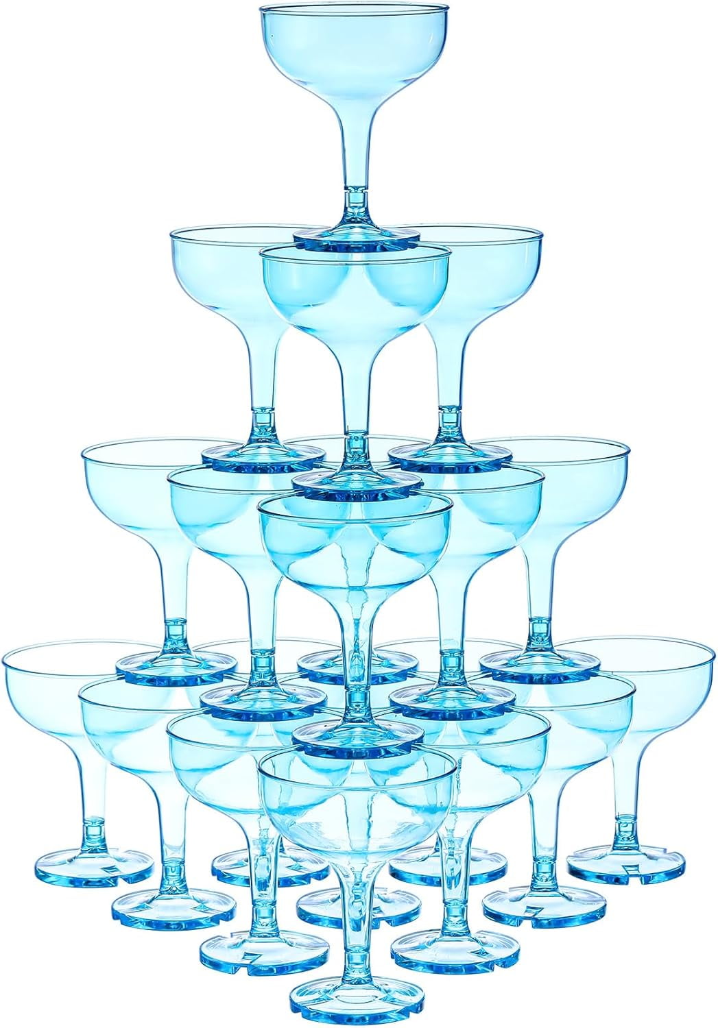 50 Pcs Champagne Glasses 5 oz Unbreakable Plastic Martini Glasses ...