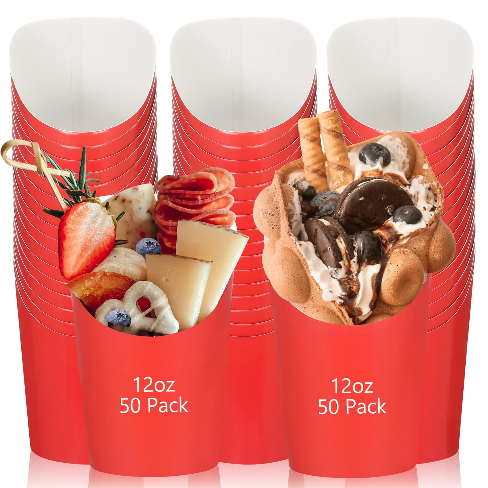 50 Pcs Charcuterie Cups, 12 Oz Disposable Paper Snack Containers ...