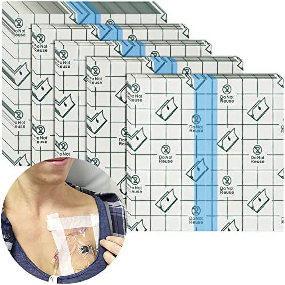 50 Pcs Chest Port Shower Cover Waterproof Adhesive Bandage Protector 4 ...