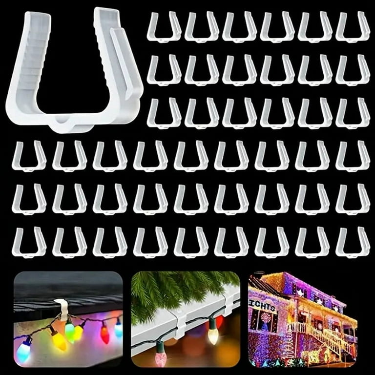 Outdoor Christmas Light Plastic Hooks 35mm 24pc Mini Gutter Hanger