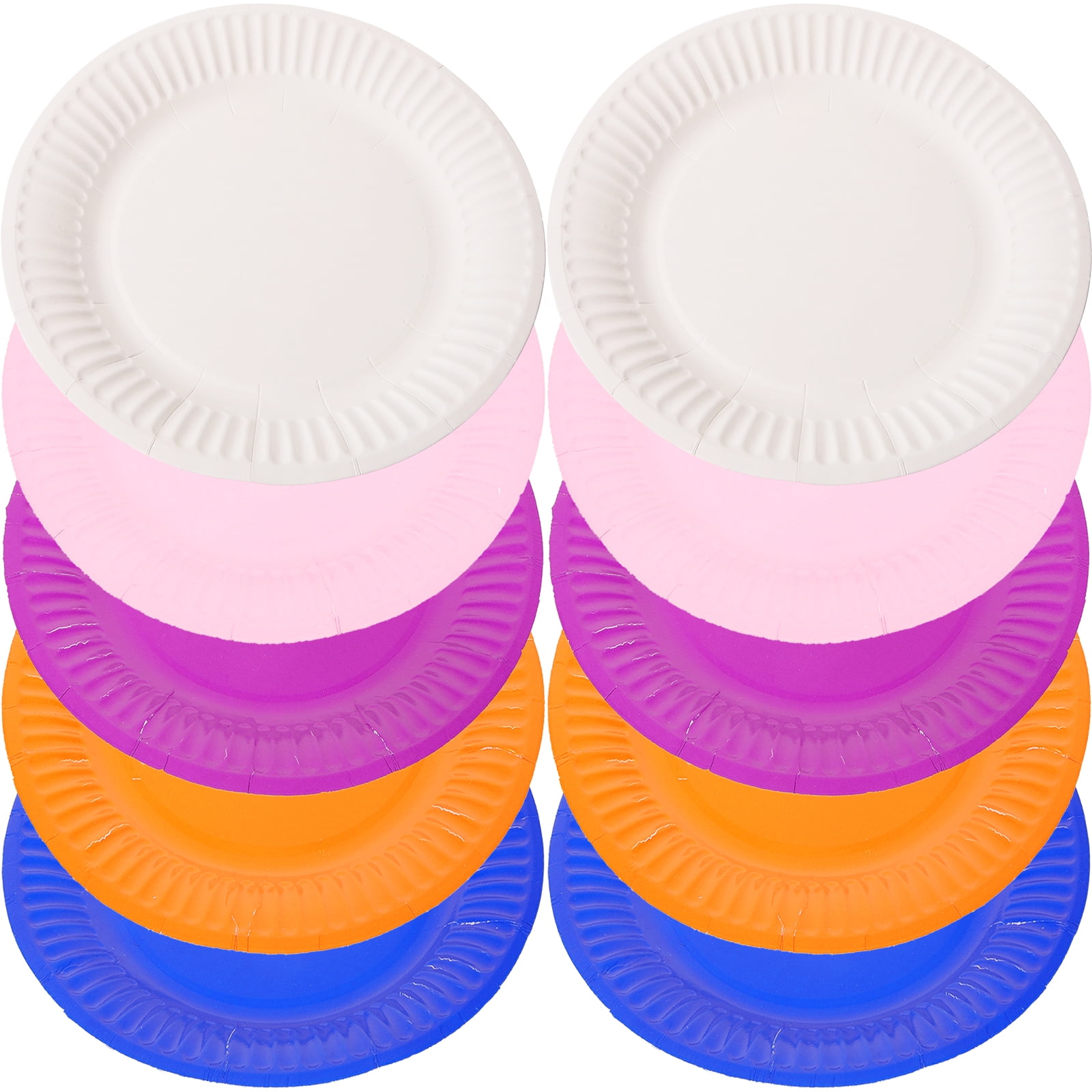 MEIBUTYUP DIY Colored Paper Plates for Party and Storage Use with Fine ...
