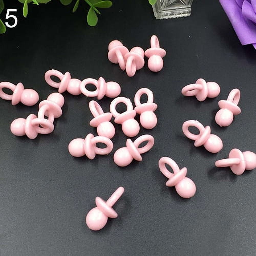50 Pcs Clear Acrylic Mini Pacifiers Baby Shower Party Favor Girl Boy ...