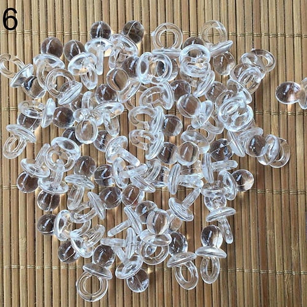 50 Pcs Clear Acrylic Mini Pacifiers Baby Shower Party Favor Girl Boy ...