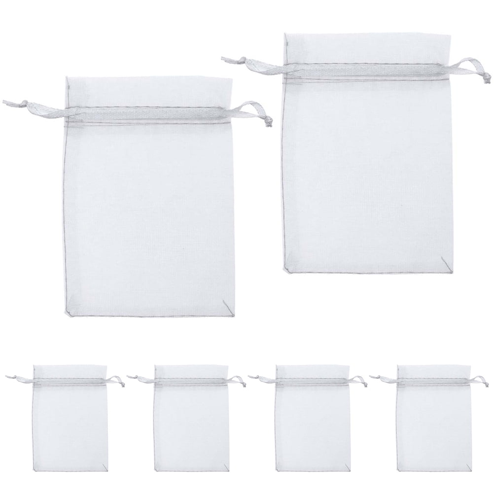 50 Pcs Clear Bags for Gifts Mesh Wedding Favors Party Drawstring ...