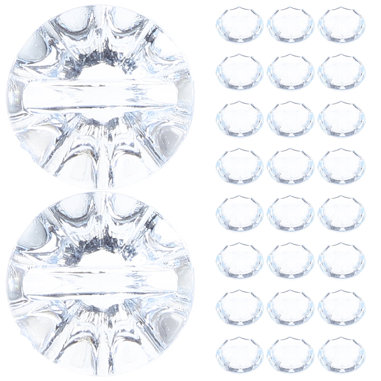 50 Pcs Clear Crystal Buttons Decor Crafting Overcoat Sweater Colored ...