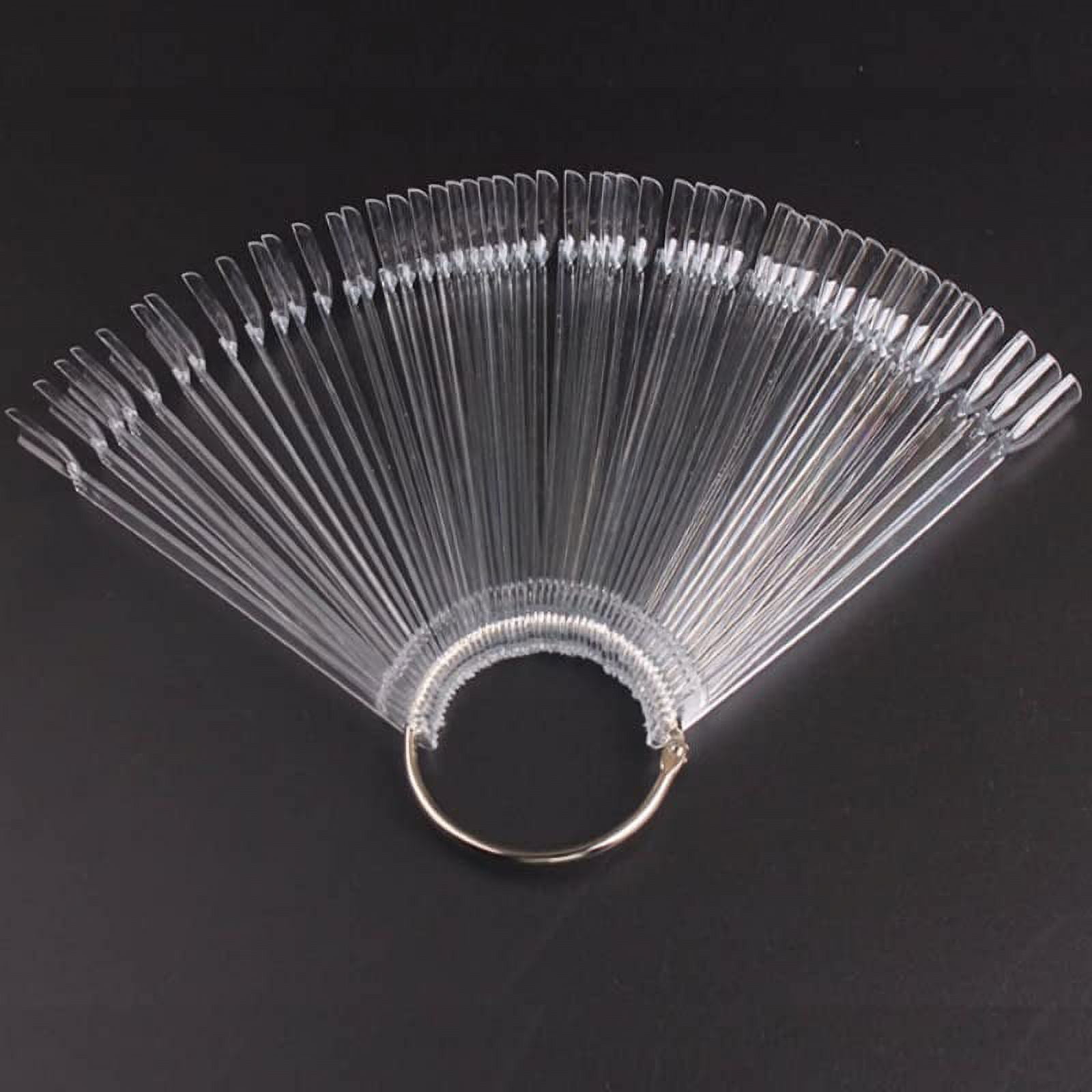 50 Pcs Clear Fan-Shaped False Nail Swatch Sticks Nail Polish Practice ...