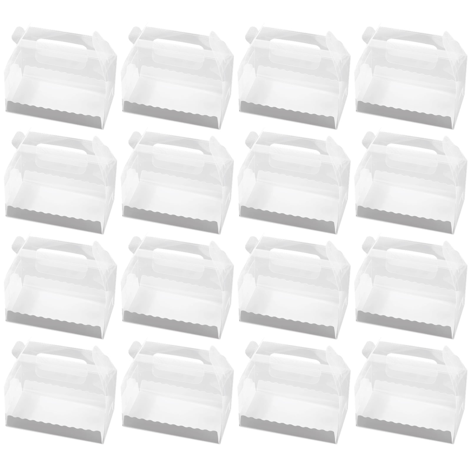 50 Pcs Clear Gable Box with Carrying Handle for Dessert Bread Gift Box ...