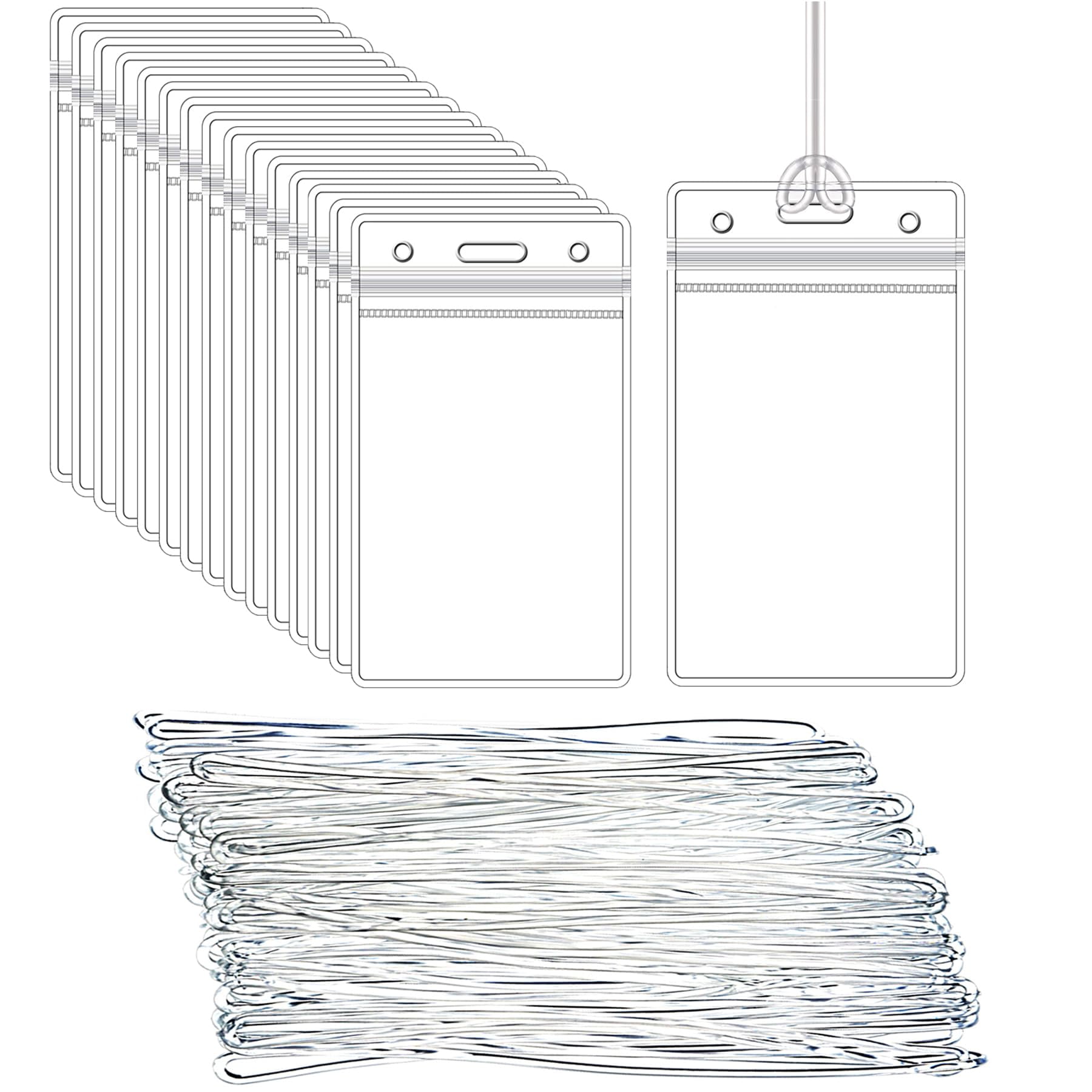 50 Pcs Clear Luggage Tags Bag Tags Holder Identification ID Card Badge ...