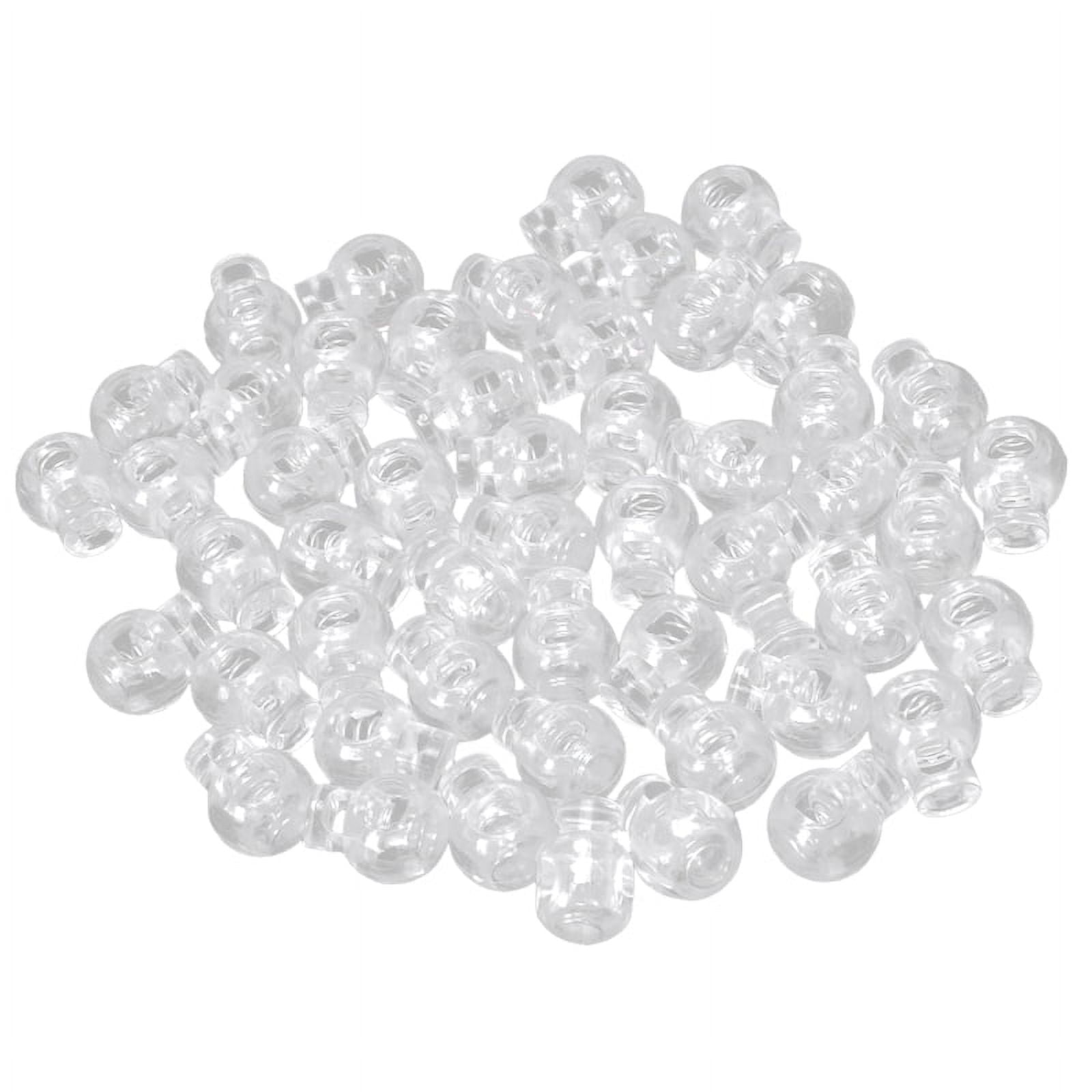 50 Pcs Clear Plastic 5mm One Hole Cord Stoppers Cord Lock Cord Lock ...