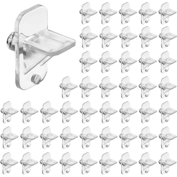 50 Pcs Clear Plastic Cabinet Shelf Holders - 1/4 Inch Pegs for Kitchen ...
