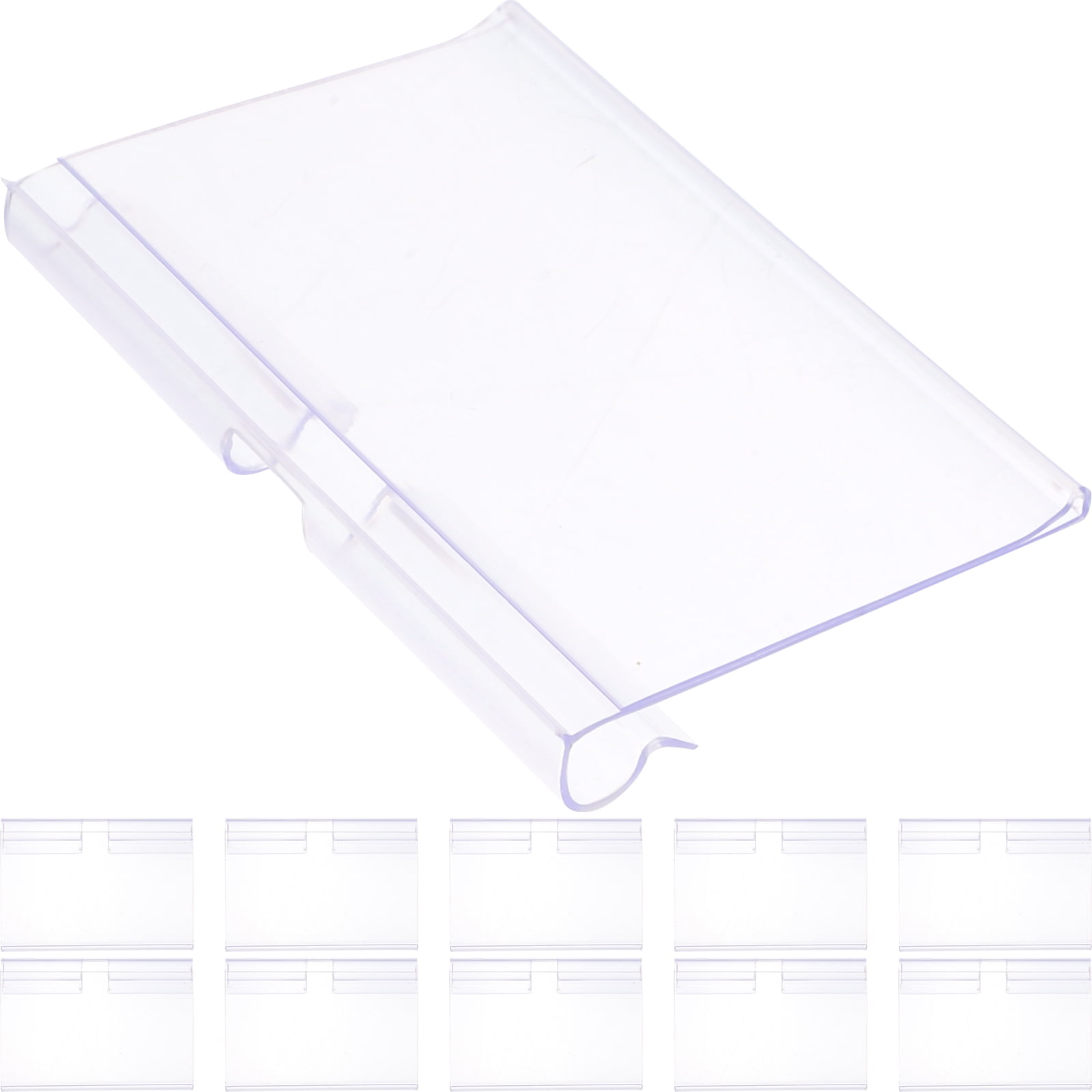 50 Pcs Clear Plastic Label Holder Shelf Tag Stable Sign Sciccors Office ...
