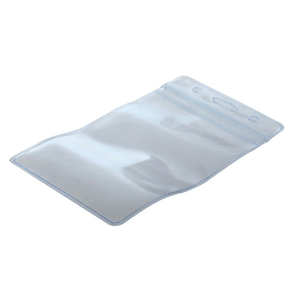 50 Pcs Clear Plastic Vertical Name Tag Badge ID Card Holders - Walmart.com