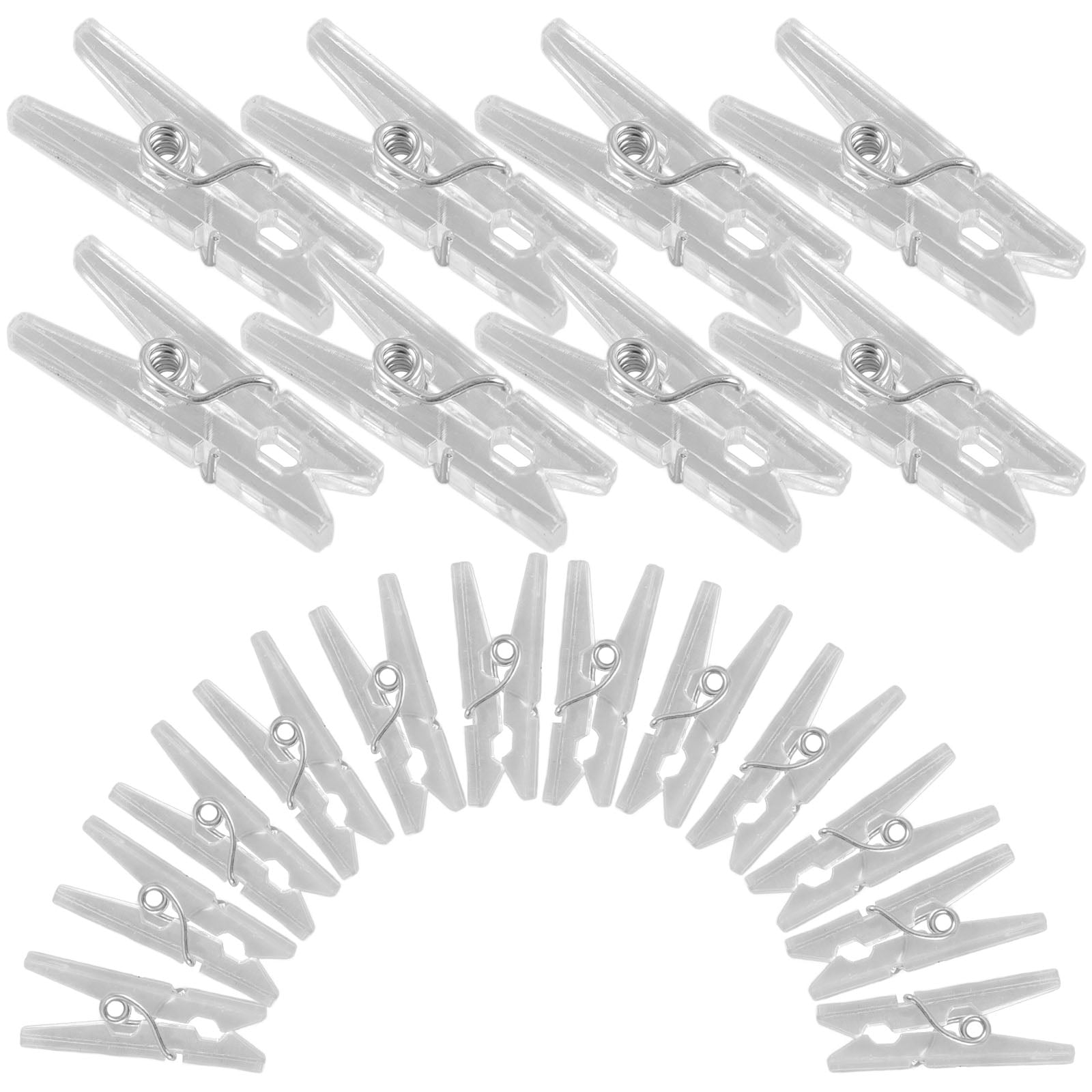 50 Pcs Clothes Clips Transparent Clips Mini Paper Photos Clip Clear ...