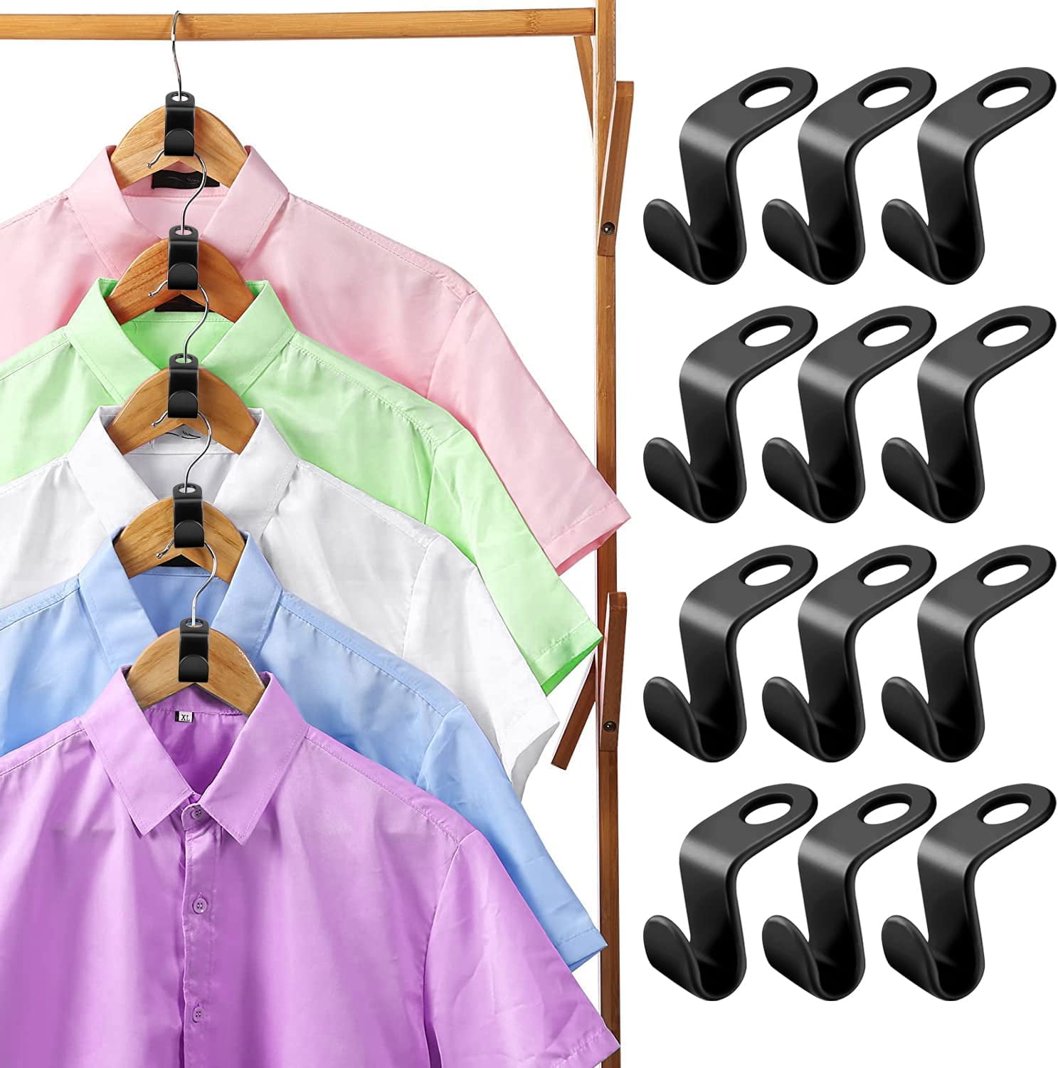 50 Pcs Clothes Hanger Connector Hooks,Plastic Cascading Hanger Hooks ...