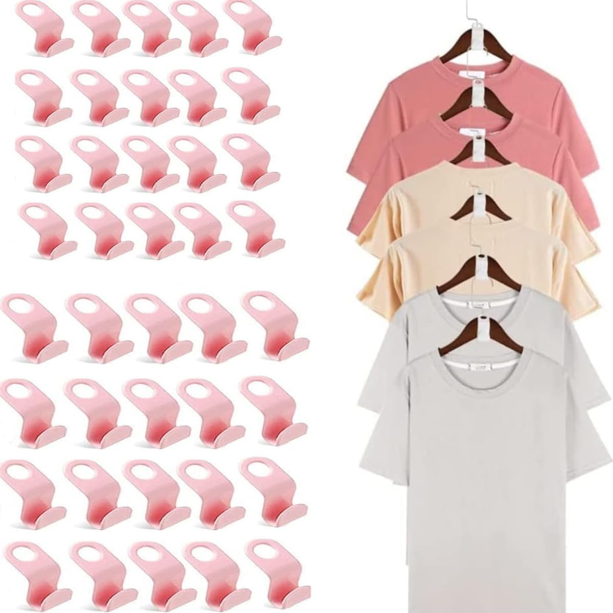 50 Pcs Clothes Hanger Connector Hooks, Space Saving Hanger Connector ...