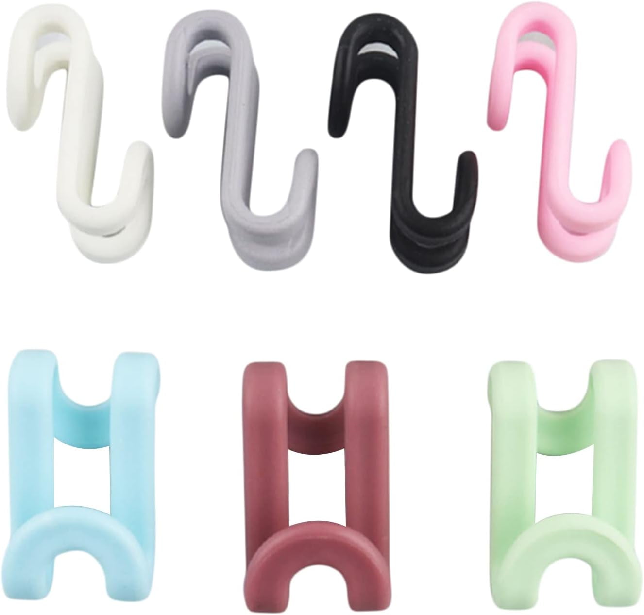 50 Pcs Clothes Hanger Connector Hooks Space Saving for Closet Plastic ...