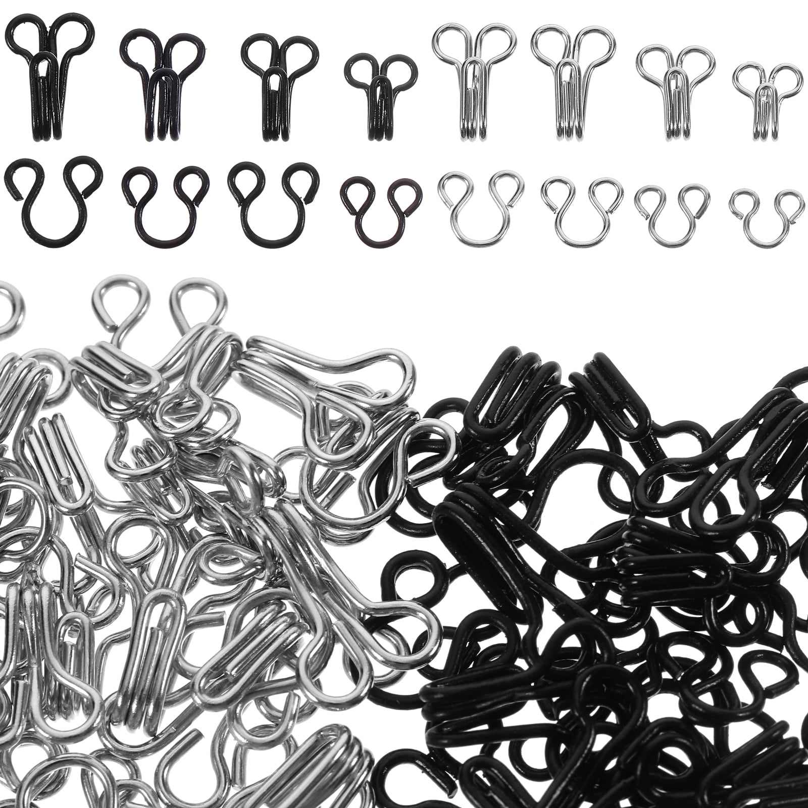 SHANNOY 50 Pcs Clothing Hooks And Eyes Closure Durable Hooks For Sewing ...