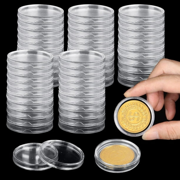 50 Pcs Coin Holders, Acrylic Coin Capsules, Transparent Coin Collection ...